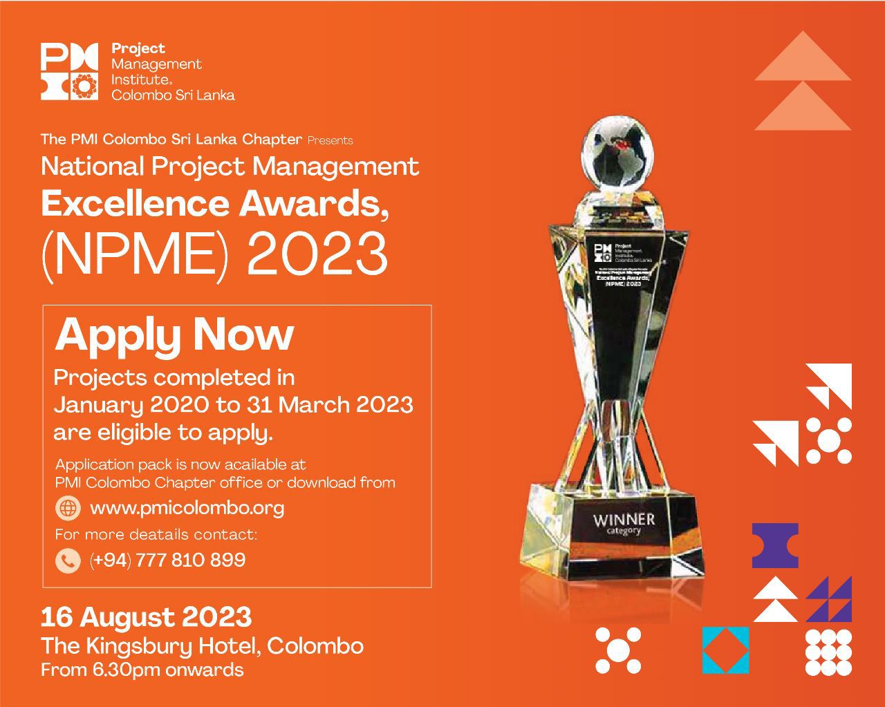 National Project Management Excellence Awards - PMI Colombo Sri Lanka ...